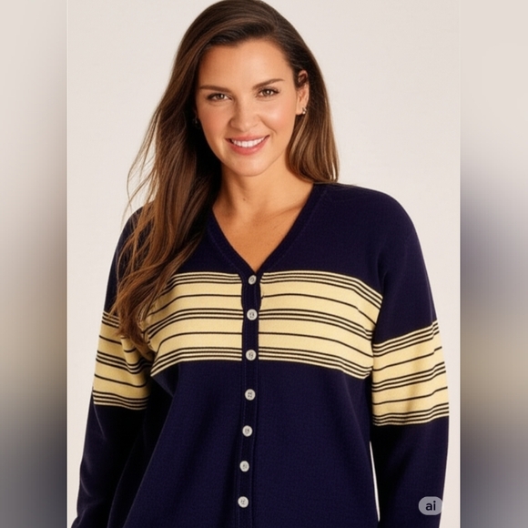 Christopher & Banks | Sweaters | Christopher Banks Womens Navy Striped ...